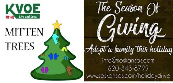 KVOE Mitten Trees now up as SOS Holiday Drive begins | KVOE