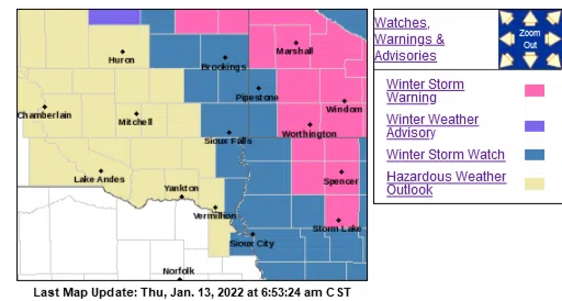 Winter watches, warnings, and advisories for the KELO Radio listening ...