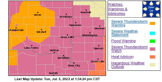 Much of the KELO Radio listening area is under a severe thunderstorm ...