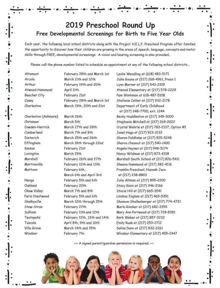 2019 Preschool Round Up – Free Developmental Screenings | MyRadioLink.com