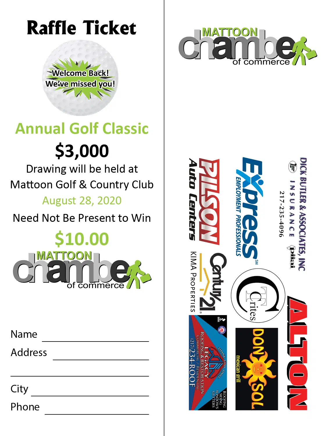 Mattoon Chamber of Commerce Golf Classic Full, Raffle Tickets Still ...