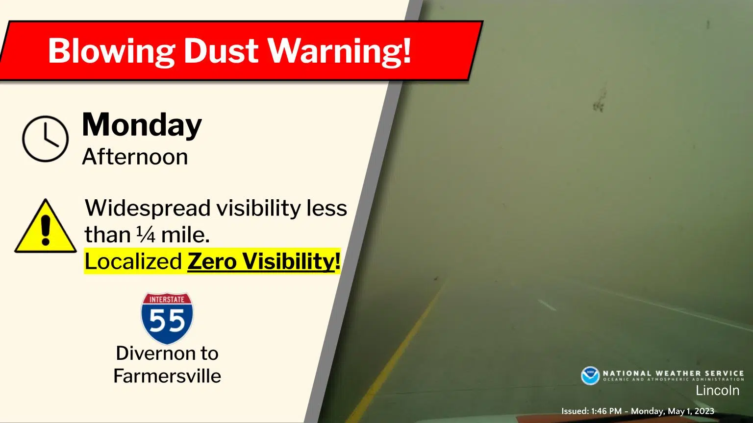Blowing Dust Warning Issued for Sangamon, Christian, and Shelby Counties | Effingham Radio