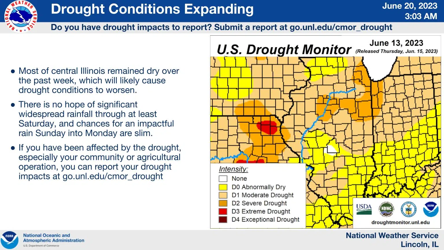 National Weather Service Updates Drought Monitor | Effingham Radio