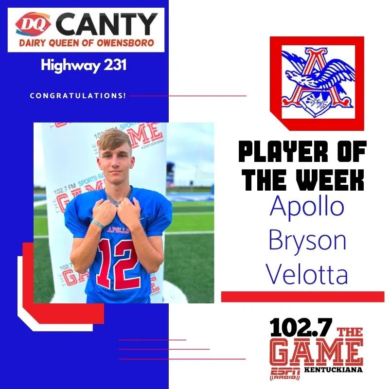 Bryson Velotta named ESPN Owensboro Apollo Eagle of the week BTYB Canty ...