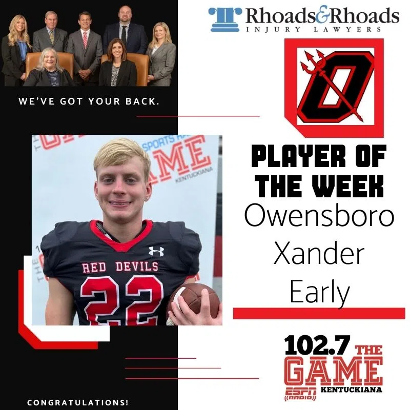 Xander Early named ESPN Owensboro OHS Red Devil of the week BTYB Rhoads ...