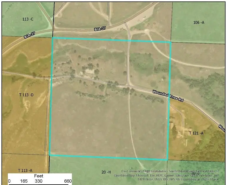 Wounded Knee Massacre Map