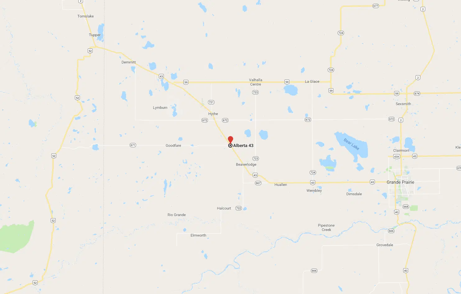 Collision closes Alberta Highway 43 between Hythe and Beaverlodge ...