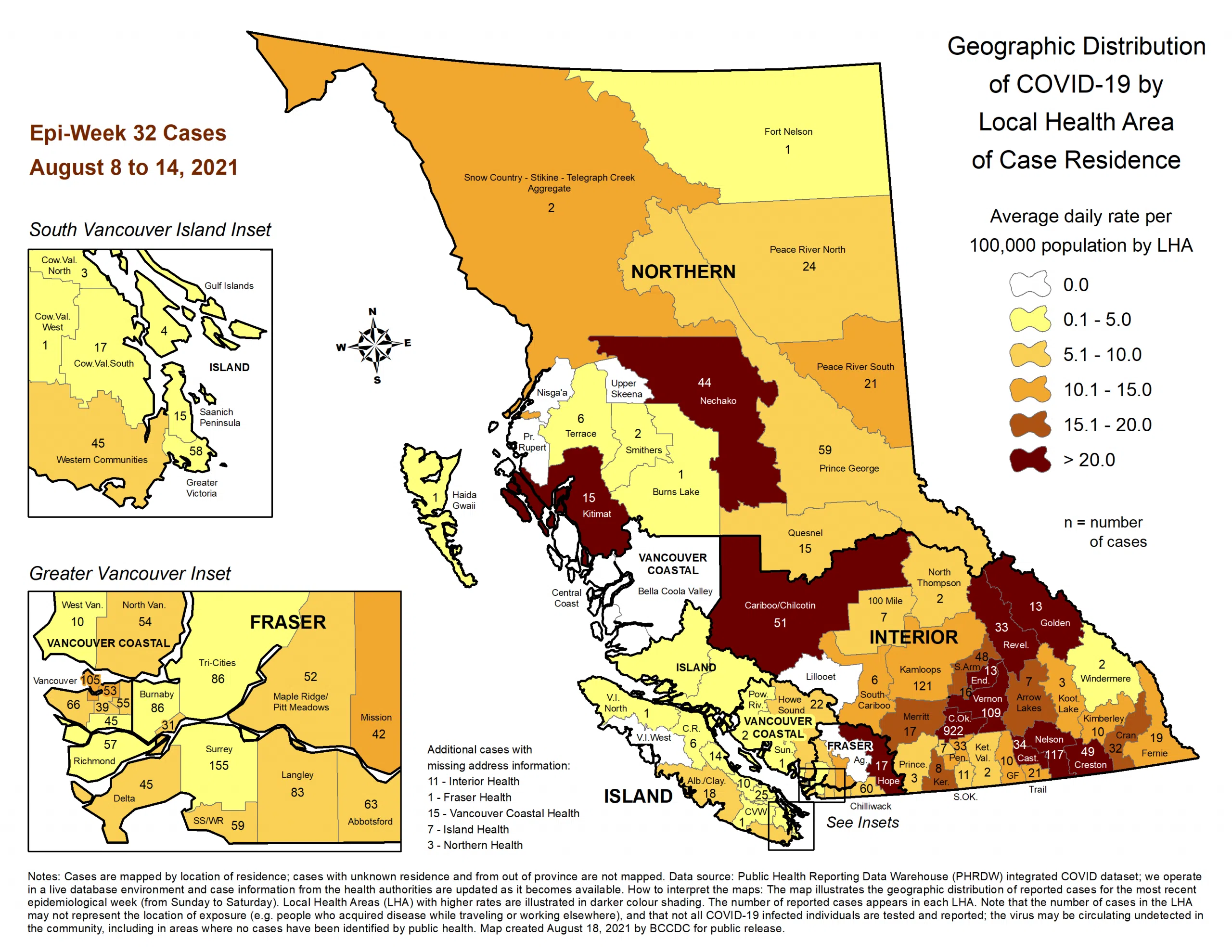 Geographic Distribution of COVID-19 by Local Health Area of Case ...