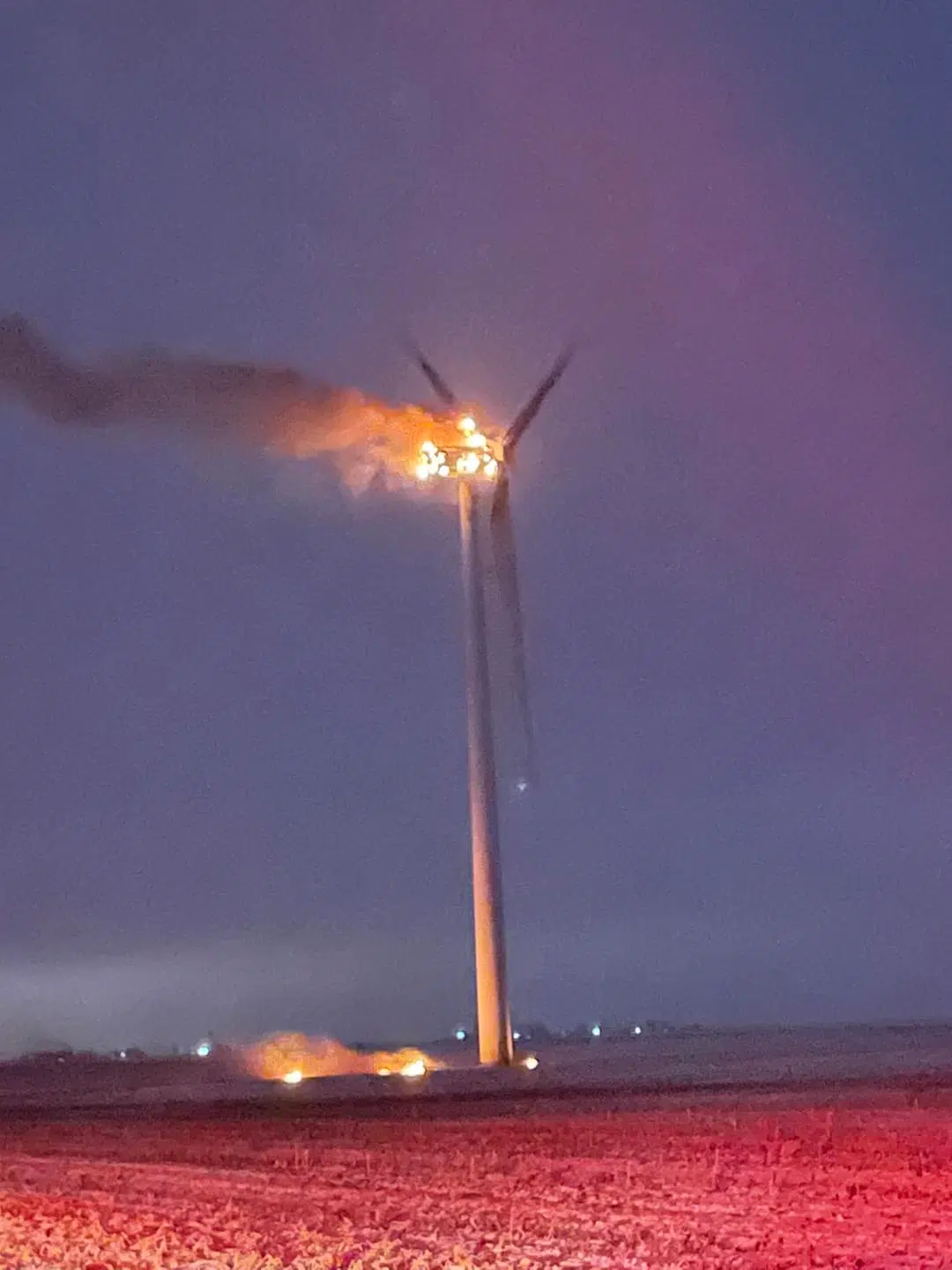 Wind Turbine Fire Jump Men