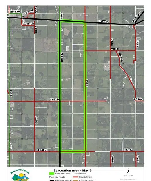 Evacuation alerts issued for parts of Brazeau County and Ponoka County ...