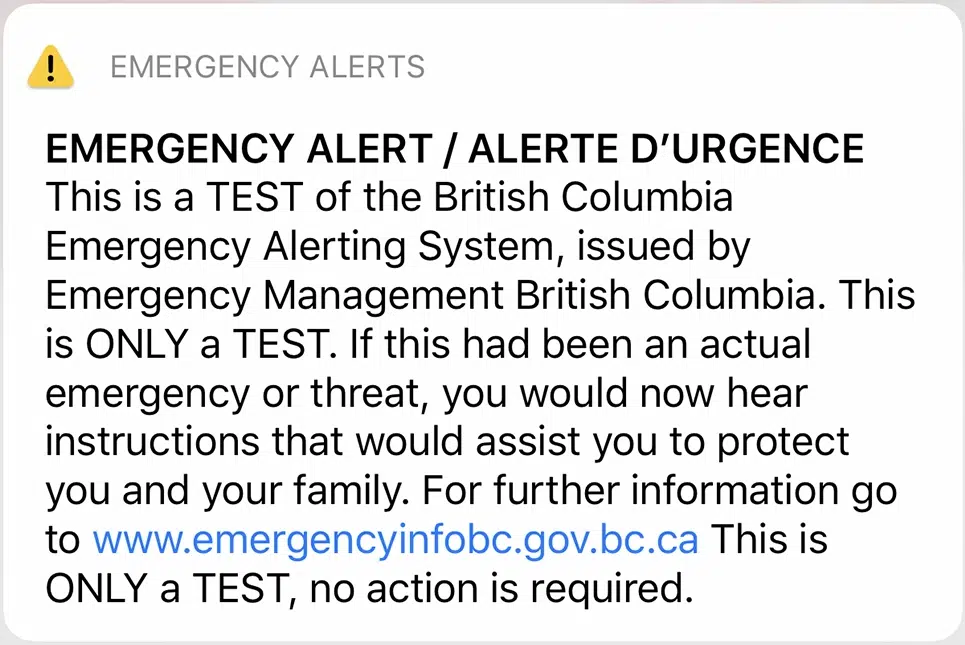 Emergency Management BC testing alarm system Wednesday afternoon | Wild ...