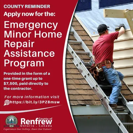 Renfrew County helping low-income households with emergency repair grant | 104.9 Pembroke Today