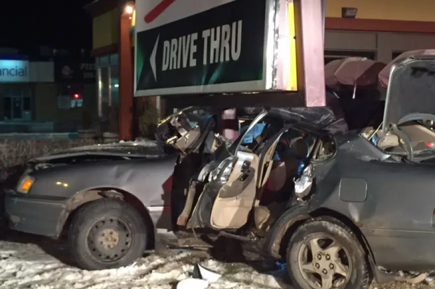 3 sent to hospital after stolen car crashes into sign post: Saskatoon ...