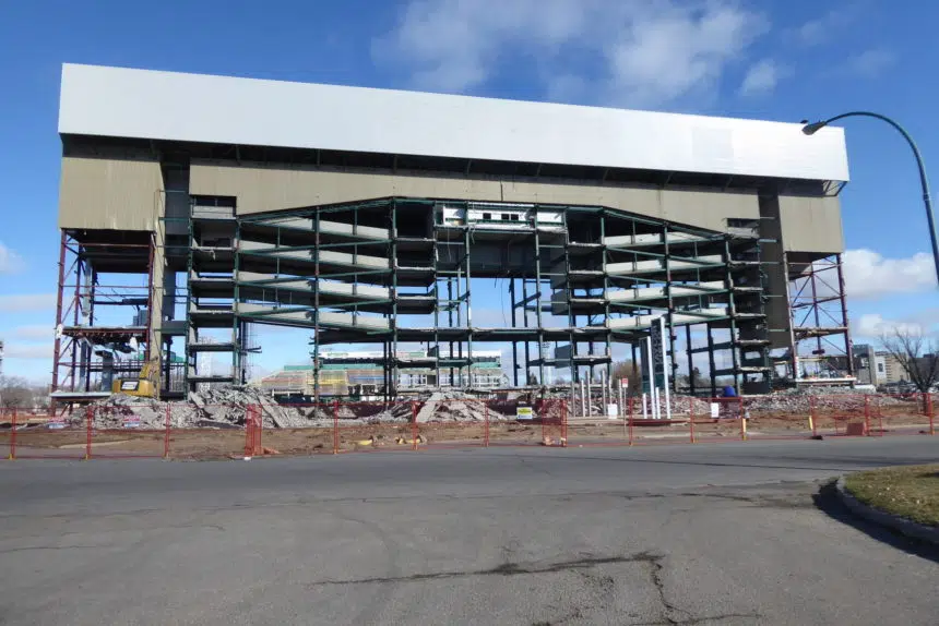View of Taylor Field disappearing with grandstand demolition | 980 CJME