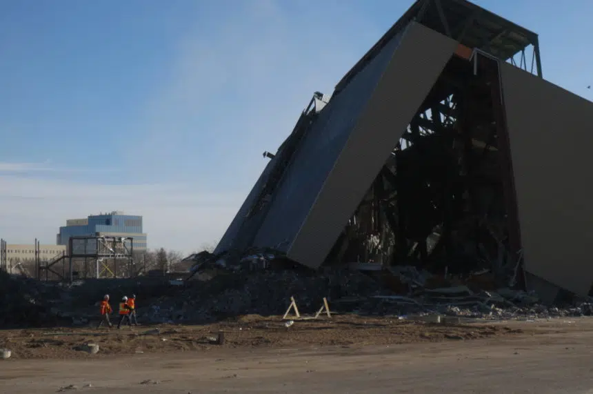 Fans watch grandstand at Taylor Field come down | 980 CJME