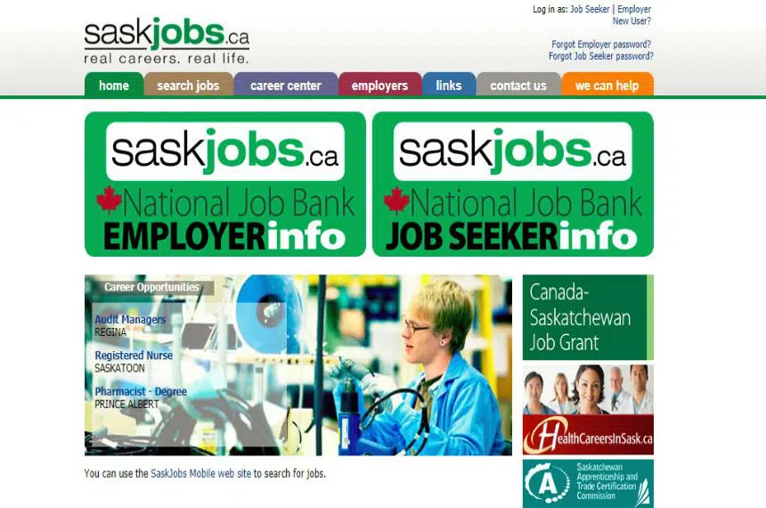 Saskjobs website back online temporarily after complaints | 980 CJME