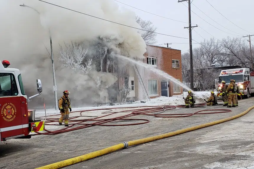 Firefighters battle apartment fire in Heritage neighbourhood | 980 CJME