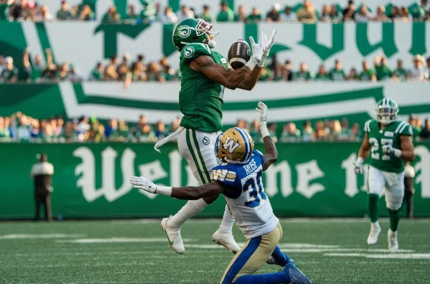 Late interception seals Bombers’ 20-18 victory over Riders in Labour Day Classic | 980 CJME