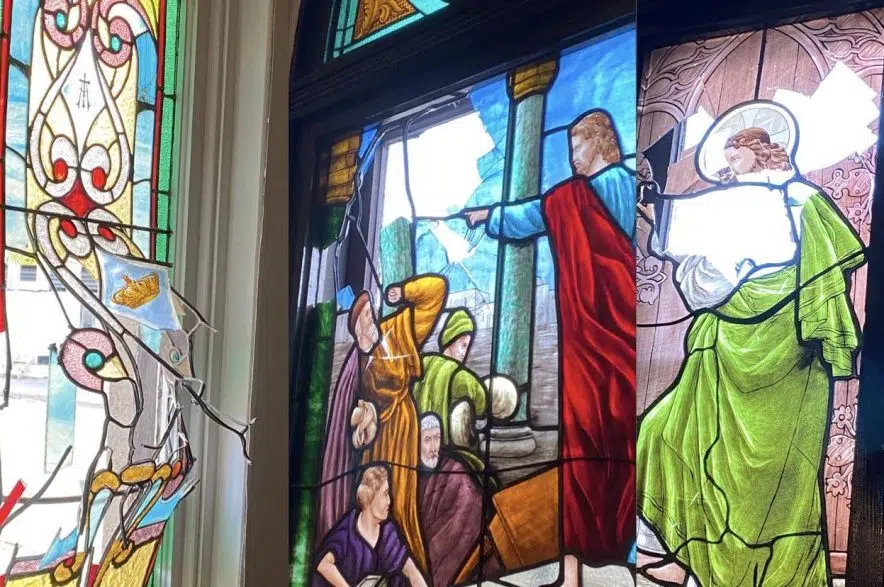 Stained-glass windows broken at downtown Regina church | 650 CKOM