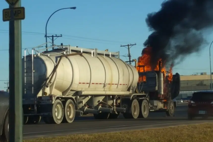 Semi truck catches fire on Circle Drive | 650 CKOM