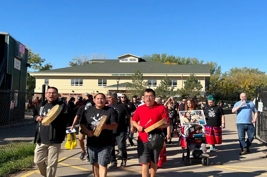 Over 100 people participate in walk to remember Megan Gallagher | 980 CJME