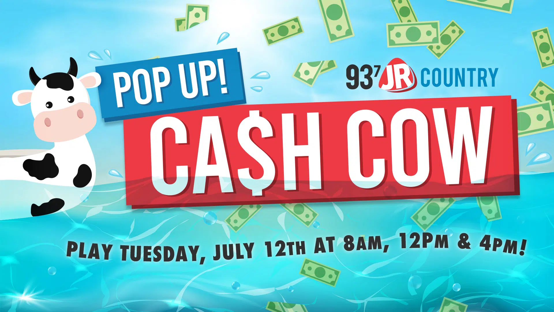 JR Cash Cow Pop Up | 93.7 JR Country