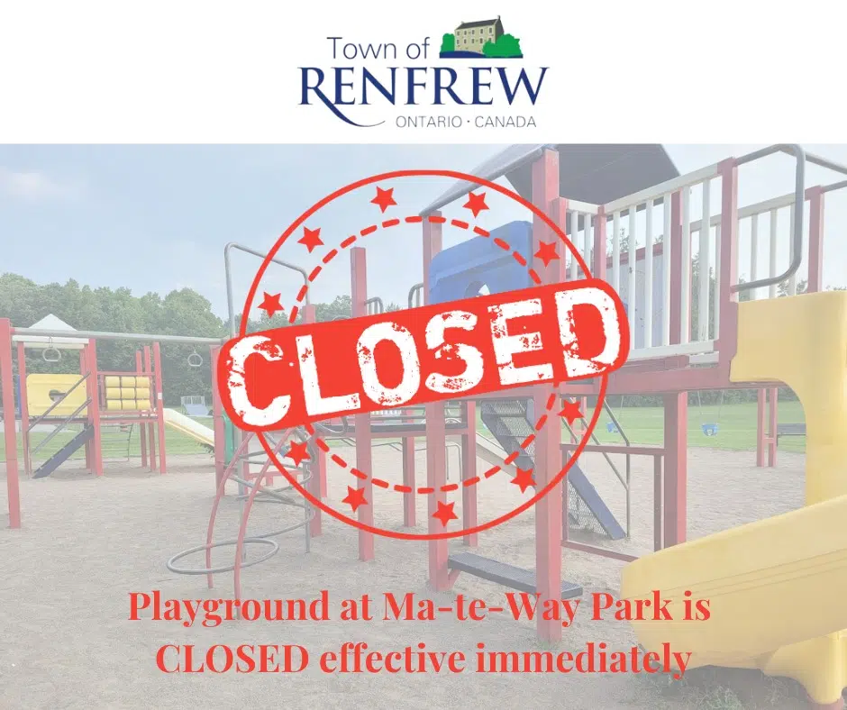 New playground for Ma-te-Way Park to be ready by early September | 96.1 Renfrew Today