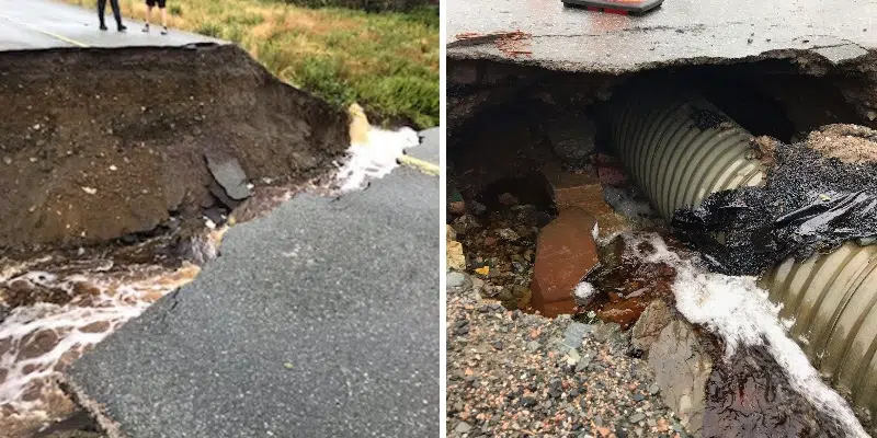 Road Damage Caused by Torrential Rainfall Across Island | VOCM